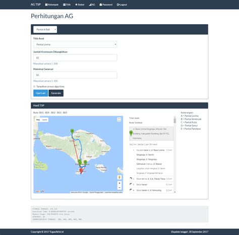 Source Code Aplikasi Algoritma Genetika TSP Dengan PHP