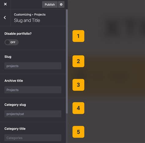 Theme Options Portfolio Slug And Title Xtra Tutorials