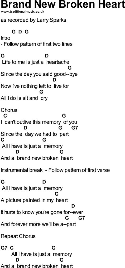 Bluegrass Songs With Chords Brand New Broken Heart