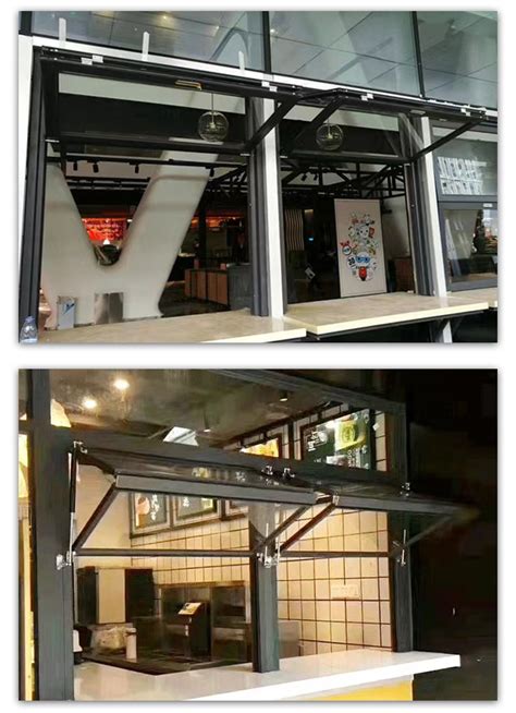 直销铝合金上下折叠窗咖啡店奶茶店任意悬停全开窗吧台上下提拉窗 阿里巴巴