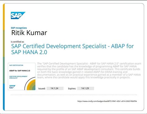 ritik kumar on linkedin sapcertified specialist sapabap sap