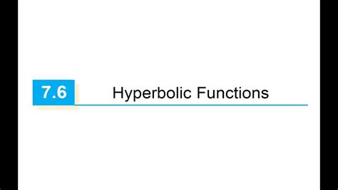 Hyperbolic Functions Youtube