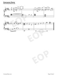 因为遇见你 王源五线谱预览6 钢琴谱文件五线谱双手简谱数字谱MidiPDF免费下载