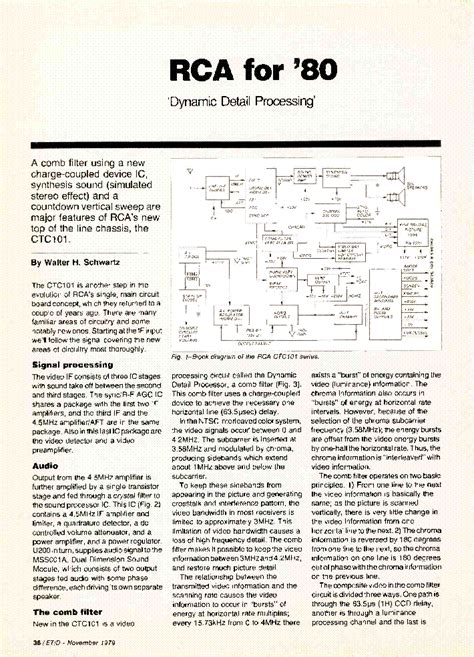 Rca Chassis Ctc 101 Tv From Etd 1979 11 Service Manual Download