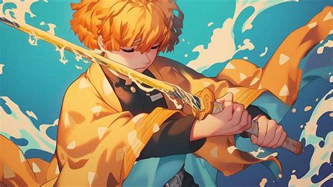 Free Demon Slayer Zenitsu Lightning Blade Wallpaper 4k