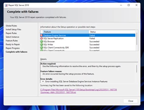Database Sql Server Doesnt Install Stack Overflow