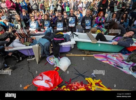 London 10th October 2019 Extinction Rebellion Activists Occupy The