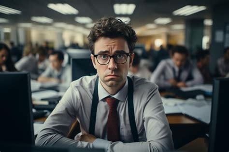 Premium Ai Image Stress At Work Heavy Workloads Tight Deadlines And