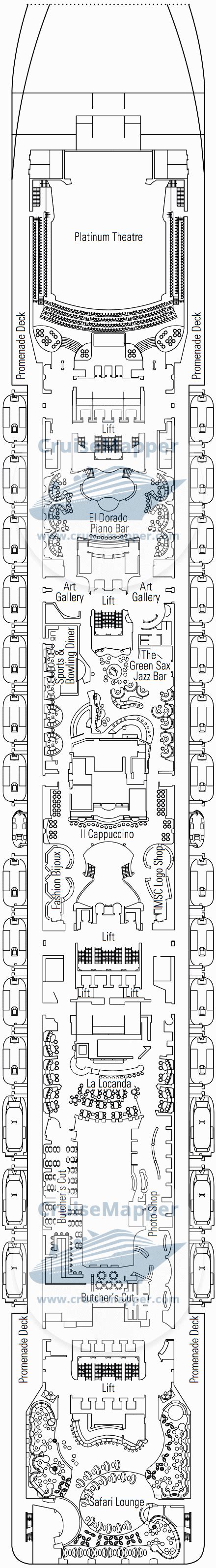 Msc Preziosa Deck Plan Cruisemapper