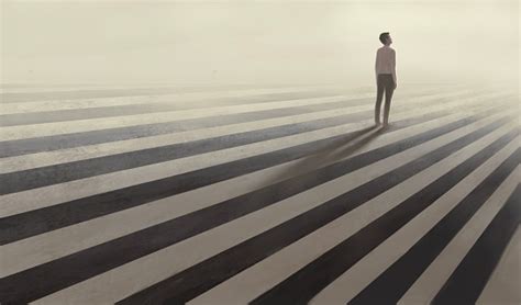 외로운 남자의 초현실적 인 작품 그림 예술 개념적 일러스트 혼자 외로운 고독과 외로움 개념 상상력 희망에 대한 스톡 벡터 아트