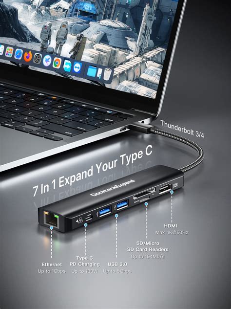 Dockteckexpand 7 In 1 Usb C Dongle Seamless 4k 60hz And Superfast Da