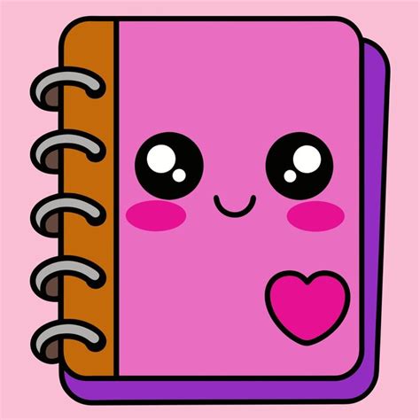 Cute Notebook Cartoon Illustration Premium Ai Generated Image