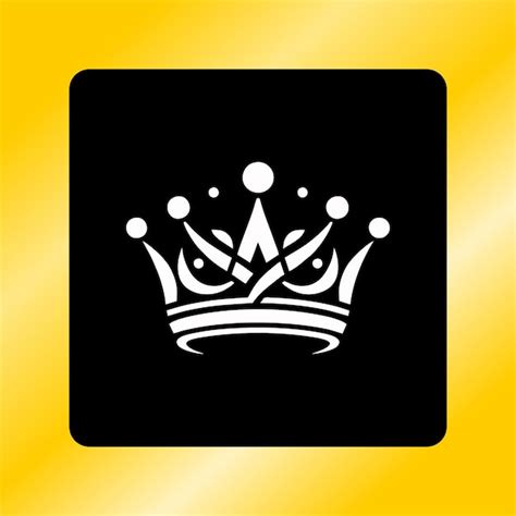 Premium Vector A Black And White Sign That Says Crown