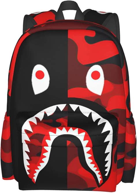 Vkaxopt Backpack Shark Teeth Camo Backpacks Travel Laptop