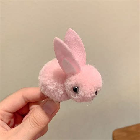 小兔子发夹可爱立体毛绒女童侧边碎发夹不伤发甜美新年喜庆女发卡 阿里巴巴