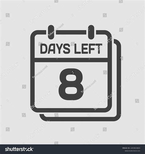 Countdown Daily Page Calendar Icon 8 Stock Vector Royalty Free