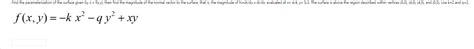 Solved Find The Parameterization Of The Surface Given By Z