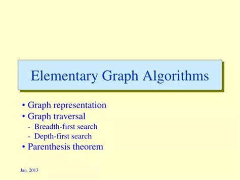 Ppt Elementary Graph Algorithms Powerpoint Presentation Free