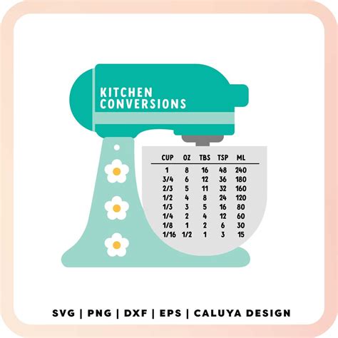 Kitchen Conversion Chart Svg Kitchen Chart Svg Kitchen Measurements