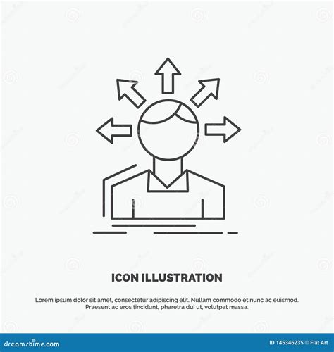 Conversion Difference Diversity Options Structure User Transition Icon Line Vector Gray