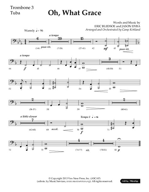 Oh What Grace Choral Anthem Satb Trombone Tuba Sheet Music Pdf