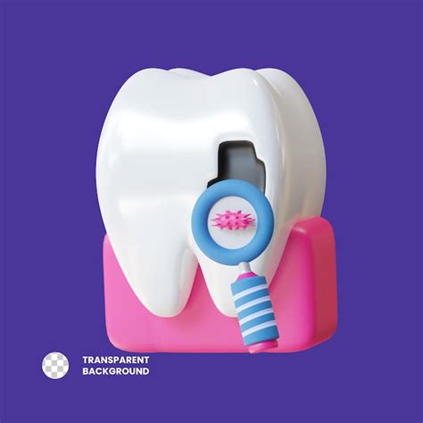 Premium Psd 3d Icon Tooth Bacteria
