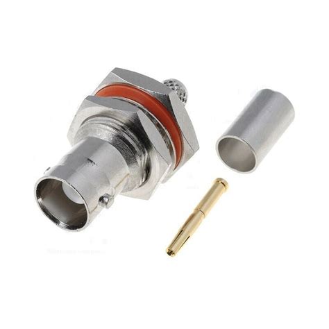 Conector Bnc Hembra Chasis Crimpar Rg59