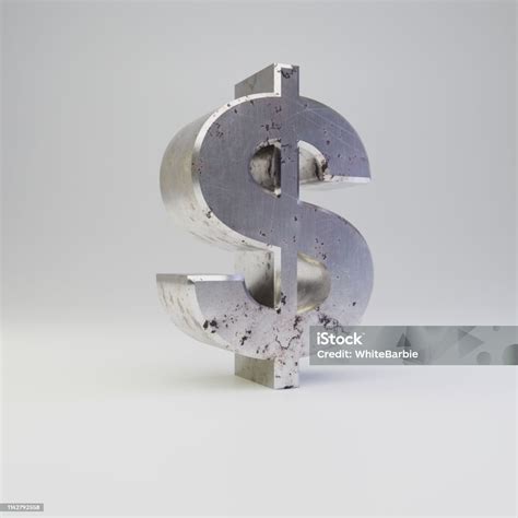 금속 달러 기호입니다 3d 렌더 긁힌 녹슨 금속 글꼴 흰색 배경에 고립 0명에 대한 스톡 사진 및 기타 이미지 0명 3차원