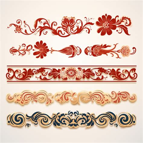 Decorated Border Pattern Set Pattern For Frame Border Generative Ai Stock Illustration