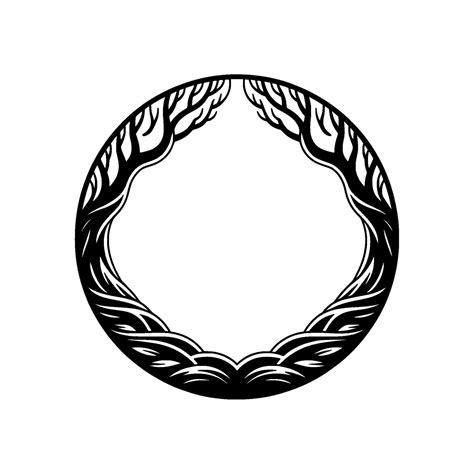 Circular Tree Emblem Symbolic Infinity Minimalist 67876042 Vector Art