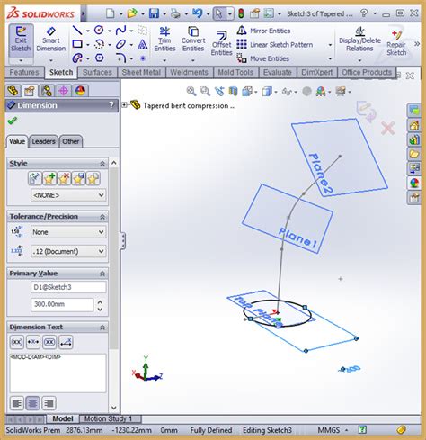 How To Model A Bent Tapered Spring In Solidworks Grabcad Tutorials
