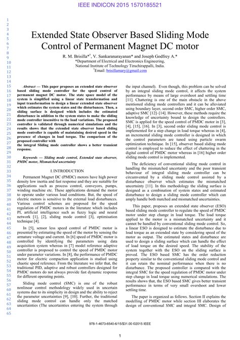 pdf extended state observer based sliding mode control of permanent