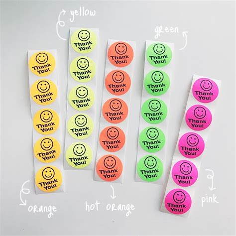 디자인문구 땡큐스마일 스티커20ea5colors 오늘의집 쇼핑