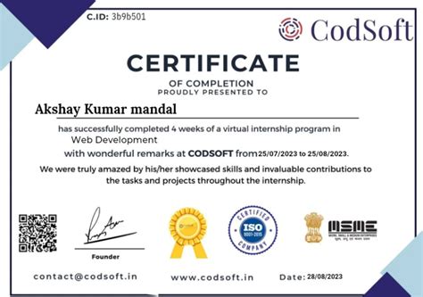 Akshay Kumar On Linkedin Thankyou ♥️ Codesoft