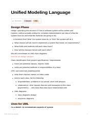 Unified Modeling Language.pdf - Unified Modeling Language Modules Classes UML Design Phase ...