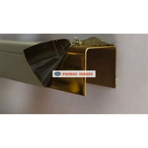 Jual List Lis U Mirror Gold Emas Stainless 10x10x10mm Tebal 0 8mm Shopee Indonesia