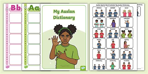 Auslan Sports Word Cards For My Auslan Dictionary Twinkl