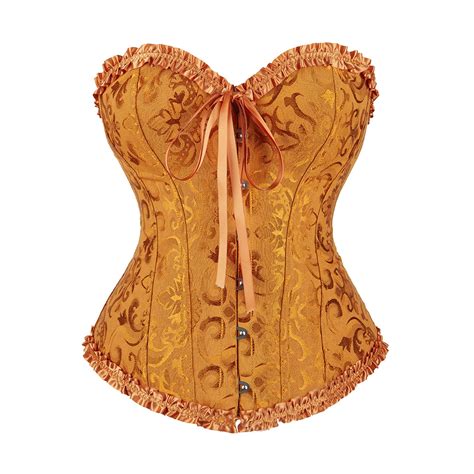 Chcnhac Bustier Tops For Women Vintage Satin Lace Up Corset Tops Floral