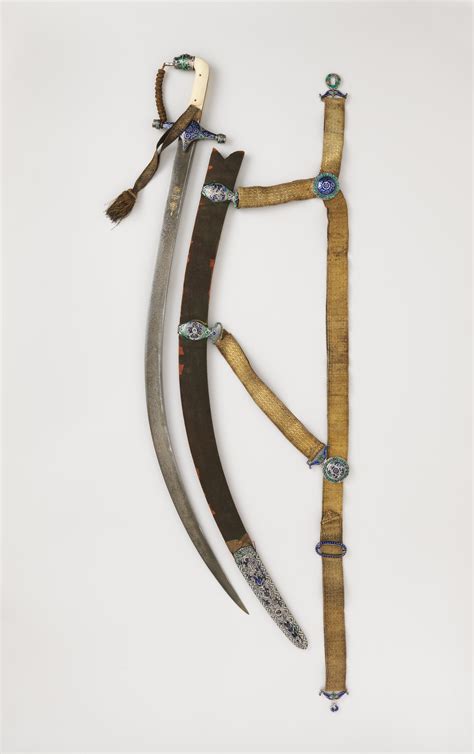 Sword Shamshir With Scabbard And Belt Hilt Scabbard And Belt