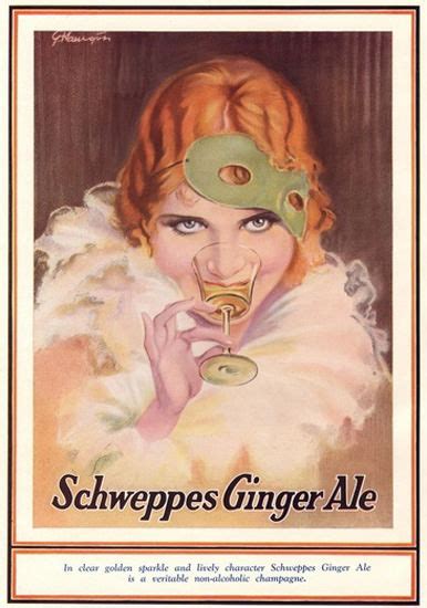 Schweppes Ginger Ale Girl Nonalc Champagne Mad Men Art Vintage Ad Art Collection