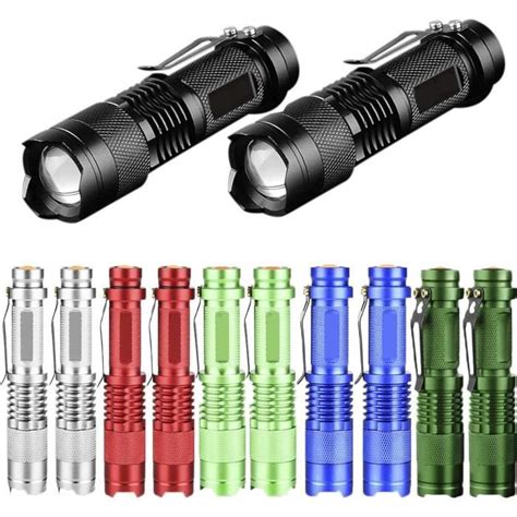 Lot De 12 Mini Lampes De Poche Led Tactiques À Del Haute Luminosité