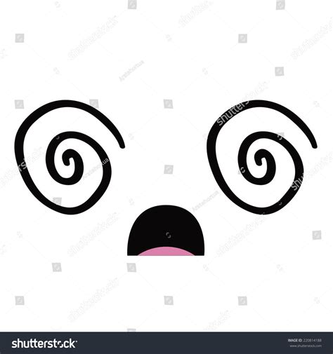 Vector Cute Cartoon Dizzy Face Editable Stock Vector Royalty Free