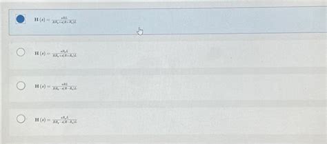 Solved Identify The Correct Transfer Function H S V₁ V₂
