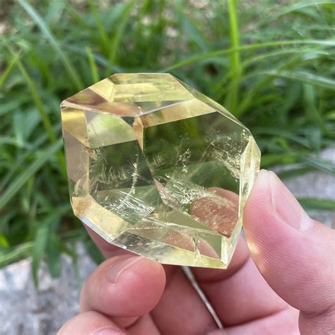 Natural Smoky Citrine Quartz Freeform Yellow Crystal Gemstone Polished