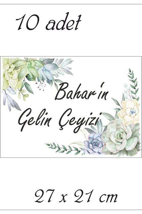 Kt Grup Isim Yazılı Gelin Çeyiz Kolisi Etiketi 10 lu Paket Kişiye Özel