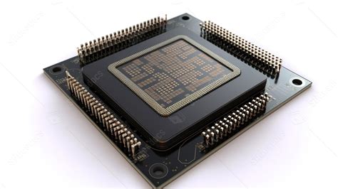 Microchip In 3d Rendered And Isolated On White Powerpoint Background