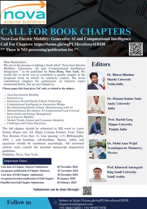 Hemant Kumar Saini On Linkedin Call For Expert Chapters Gen Ai Transportation And Sustainable