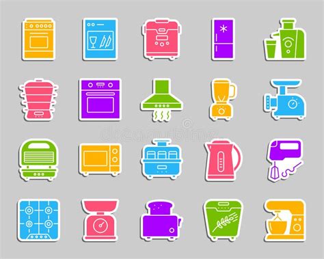 Kitchen Appliance Black Silhouette Icon Vector Set Stock Vector