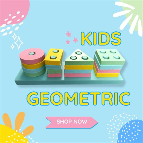 Rectangle Montessori Stacker Geometric Blocks Shape Erenjoy
