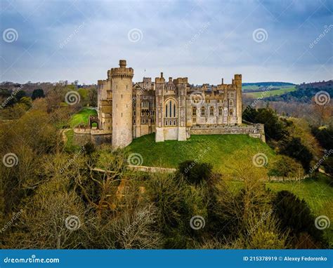 The Aerial View Of Ancient Castle In Arundel A Market Town In West